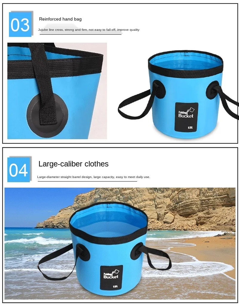 12L 20L Foldable Bucket Strong Flexible Portable Container with Handle ...