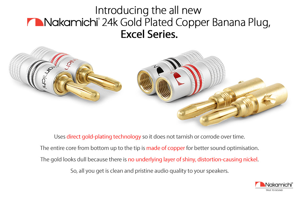 [2-16 Pcs Pack] Nakamichi 24k Gold Plated Copper Banana Plug 12 - 18 ...