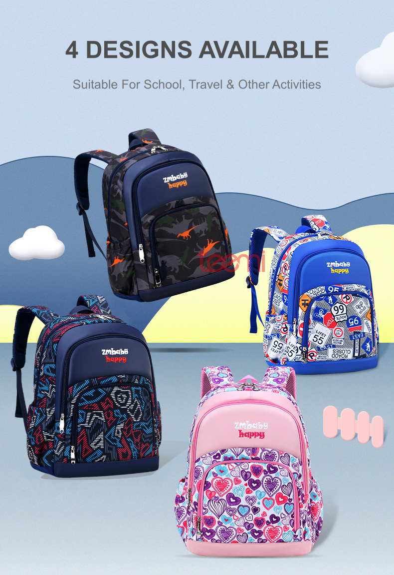 TEEMI 45cm Stylish Primary School Bag Large Capacity Ergonomic Kids ...