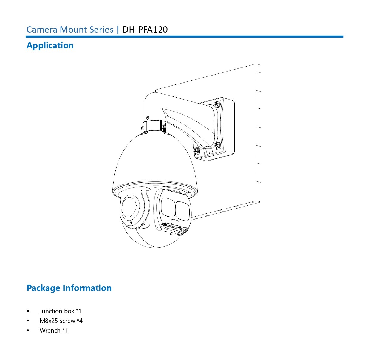 Dahua Outdoor Weatherproof PTZ CCTV Camera Aluminum Wall Mount Junction ...