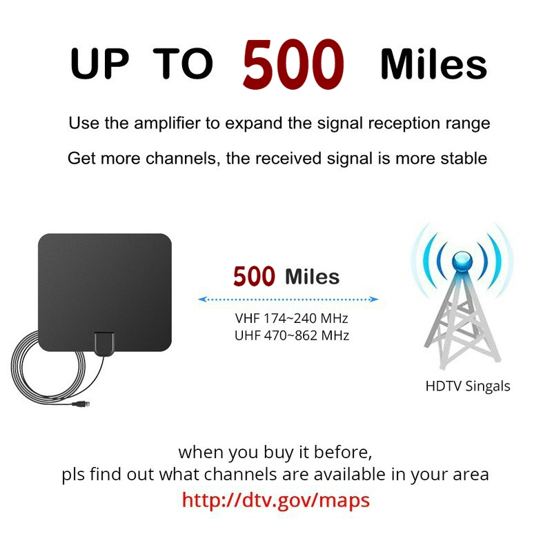 4K HD 1080P Digita TV Antenna Indoor Digital HDTV Antennas Amplified ...