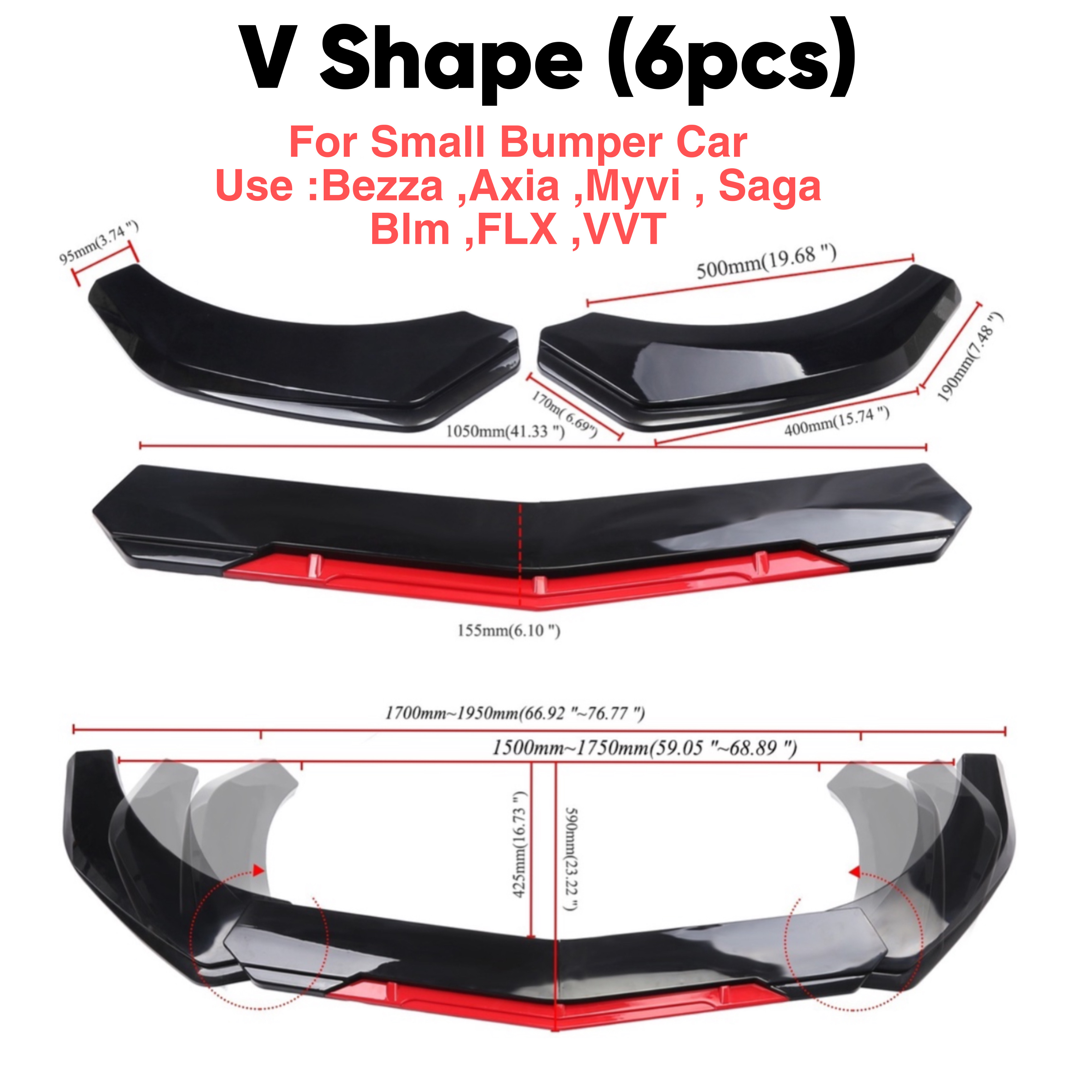 💥NEW💥 Car Universal Front Bumper Diffuser Lip Wrap Angle Splitters ...