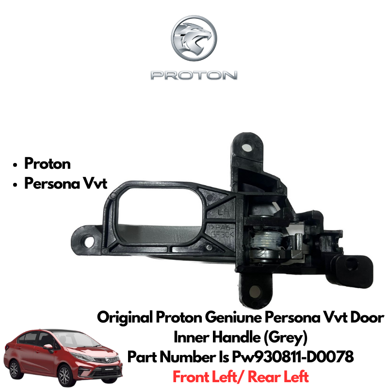 Original Proton Geniune Persona Vvt Door Inner Handle (Grey) | Shopee ...