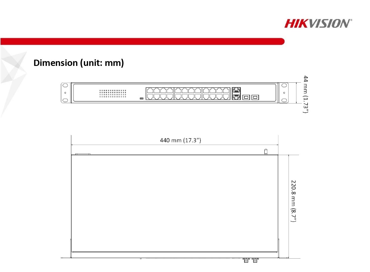 Hikvision 24 Port 10/100m Unmanaged POE Switch 24 Poe 2 RJ45 Uplink 370 ...