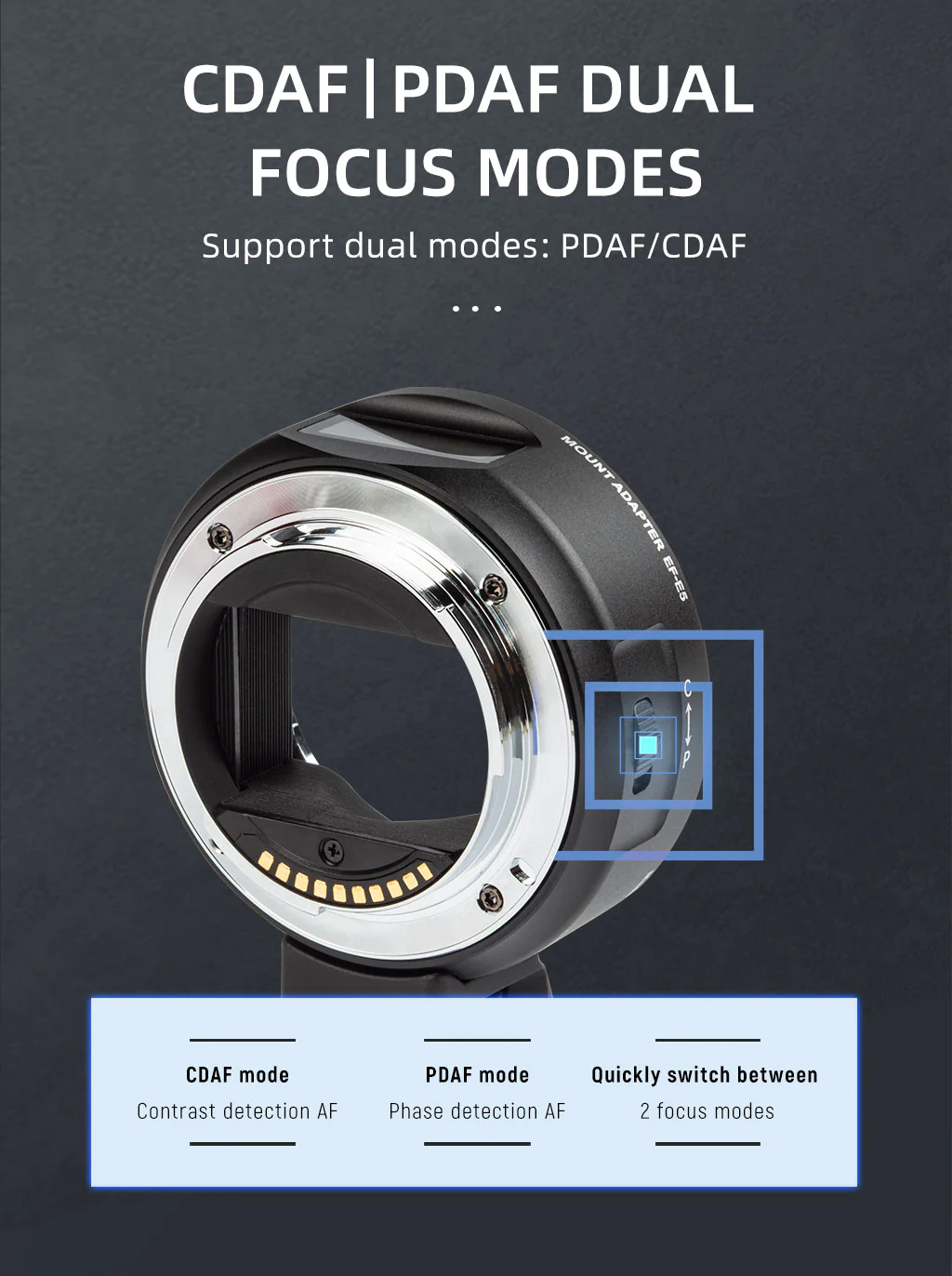VILTROX EF-E5 Lens Adapter Full Frame Auto Focus Smart OLED Display for Canon EOS EF/EF-S Lens ...
