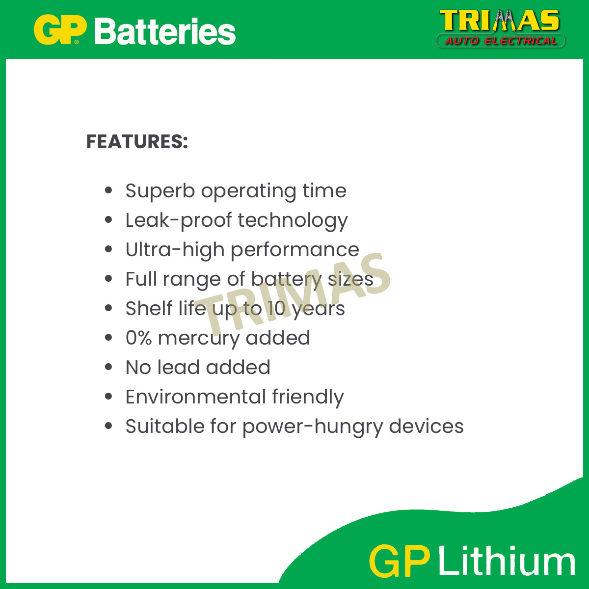 TRIMAS Original GP Lithium Coin Cell Battery CR2032 CR2025 CR2016 CR1220 CR1616 CR1632 CR2430 ...