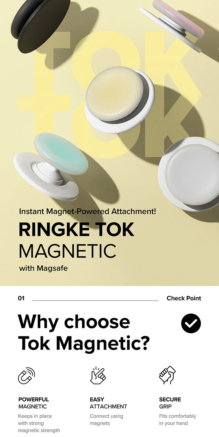 Ringke Tok-Magnetic PHONE GRIPS Easy to Carry Optimized Size Thin ...
