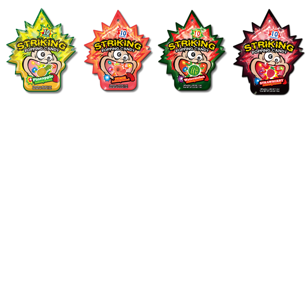 STRIKING Popping Candy 15g (10 pouches per pack) - Assorted Flavours ...