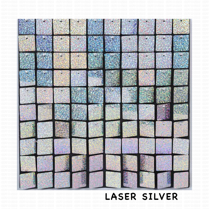 30x30cm Square Metallic Iridescent Sequin Backdrop Panel Wall Glitter ...