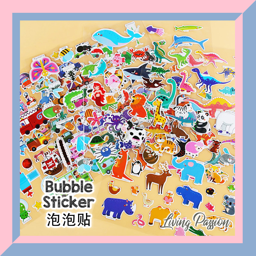 Reusable Sticker Book Bubble Jelly Stickers Children Kids Fun Learning ...