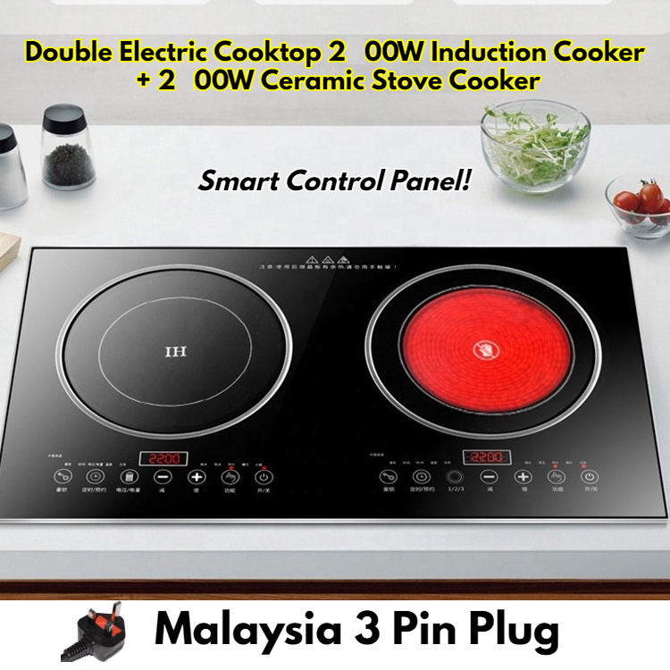 [RM408] TWK Double Electric Embedded Cooktop 2400W Induction Cooker ...