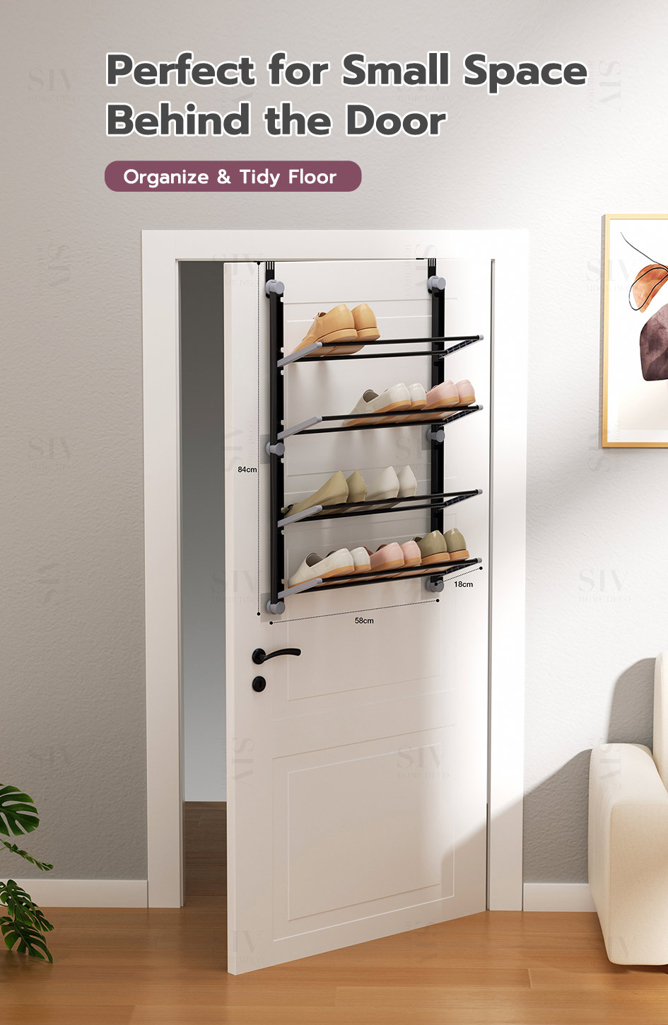 Uliance Over The Door Shoe Rack Boots, Slippers, Sneakers Towers Rack ...