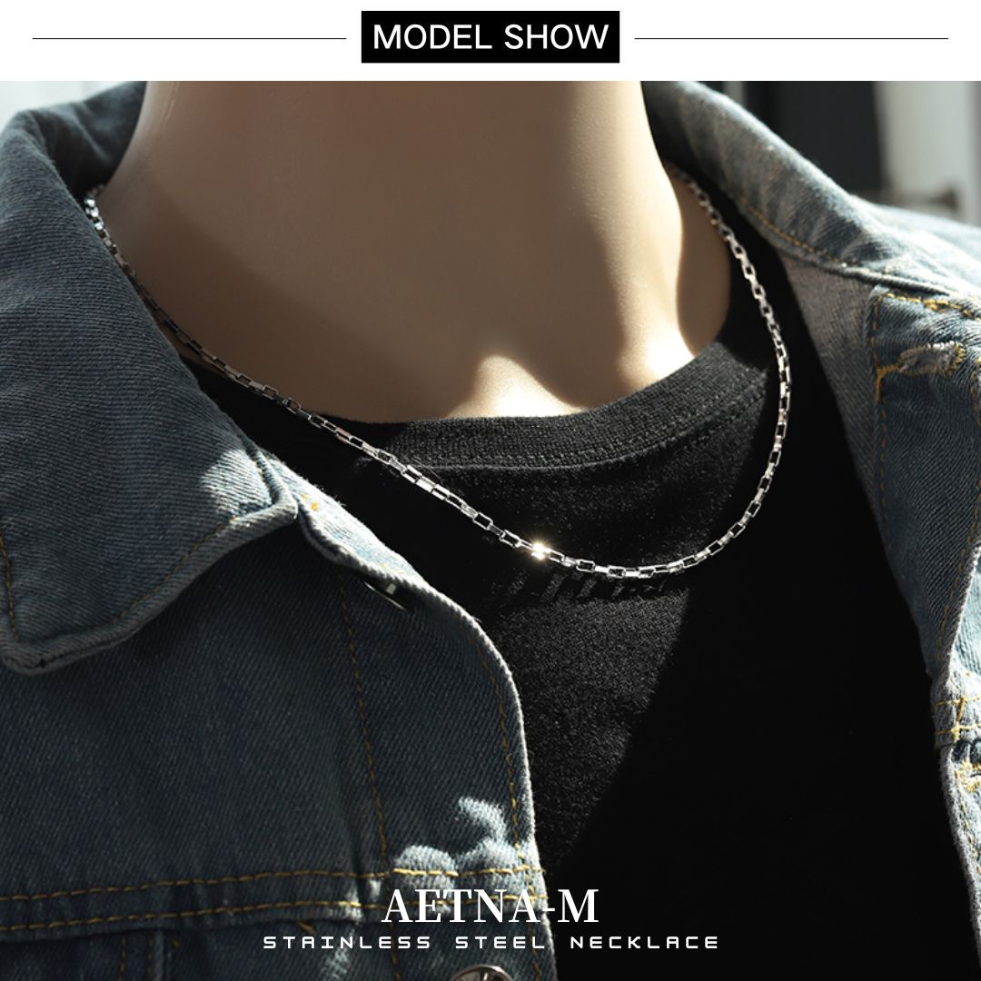 Long Box Chain Stainless Steel Necklace Men Women Kalung Anti Karat ...
