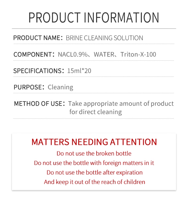 0.9% 15ml Saline Water Solution Cleaning for Permanent Makeup eyeliner Tattoo sodium liquid ...