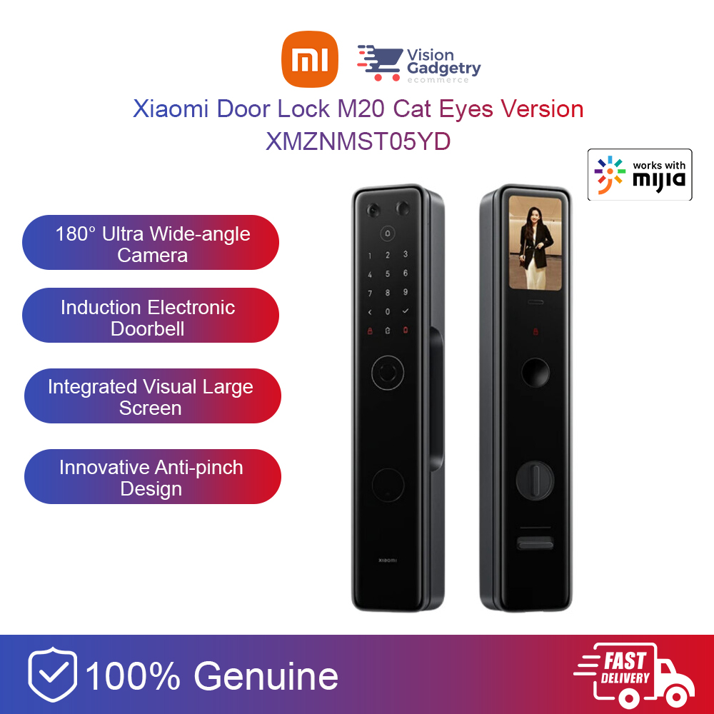Xiaomi Mijia Smart Door Lock M20 Pro Cat Eye Screen Automatic Fingerprint NFC BLE Facial Unlock ...