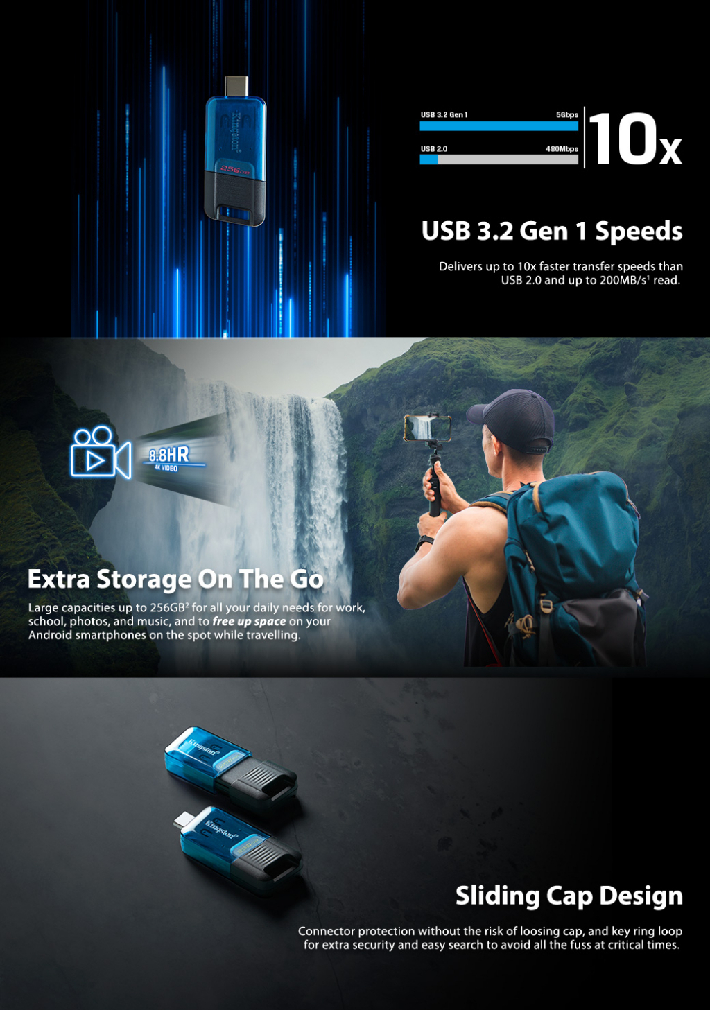 Kingston DataTraveler 80 M DT80M USB Flash Drive USB Type-C (64GB/128GB ...