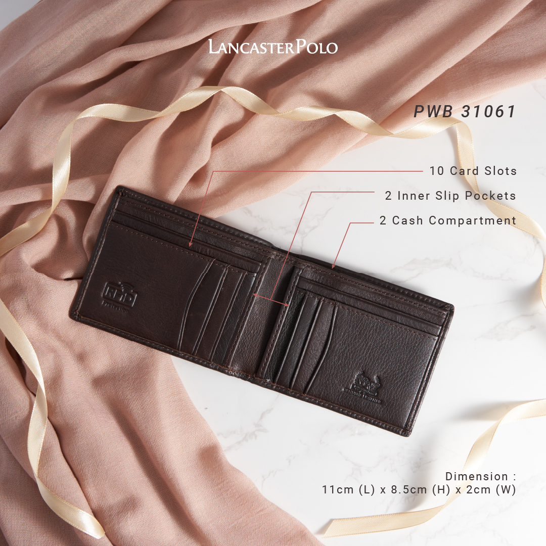 Lancaster Polo Men’s Top Grain Leather Bi-Fold Wallet with Gift Box - 3 ...
