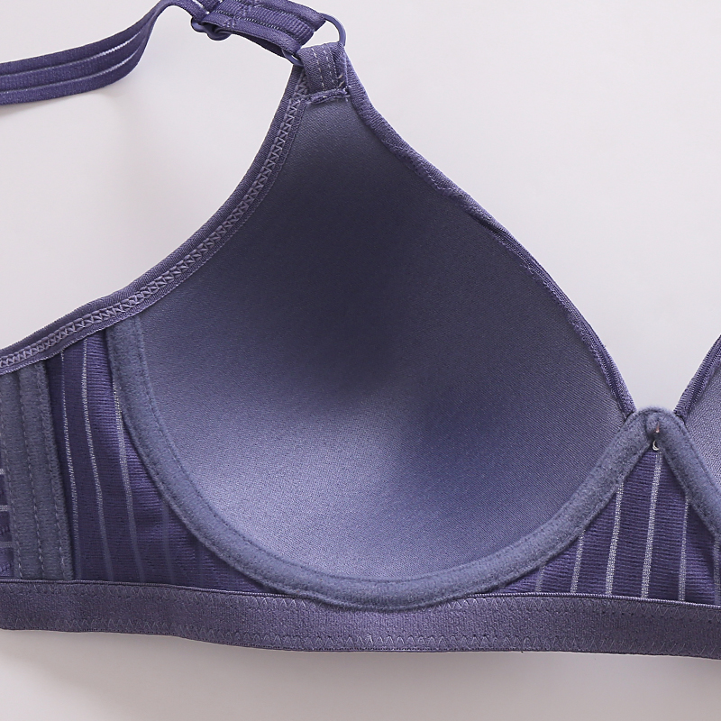 Wireless Bra Women Full Cup 36-44 Cup B Striped Adjustable Strap Bra ...