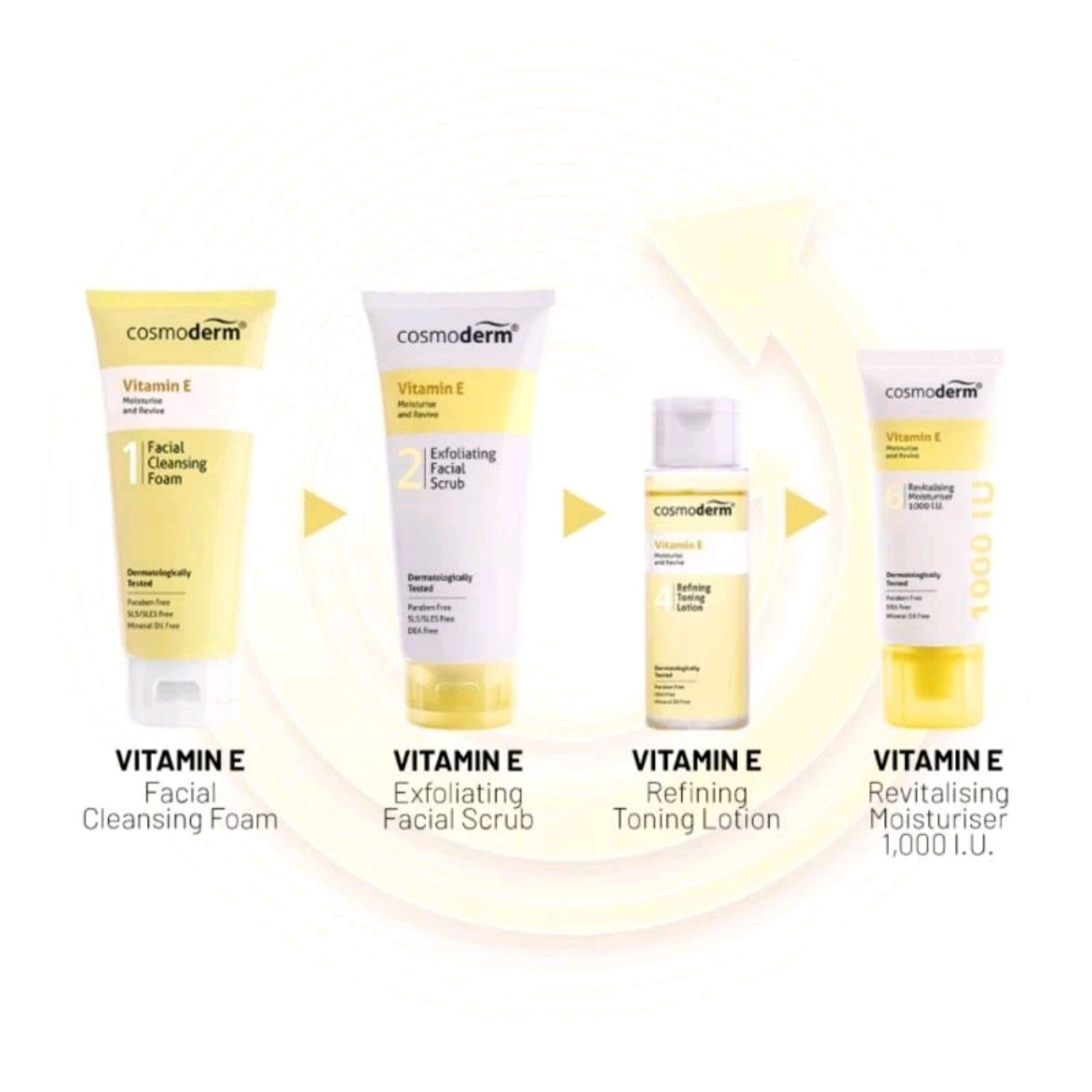 Cosmoderm Vitamin E Series Facial Cleansing Foam | Refining Toning ...