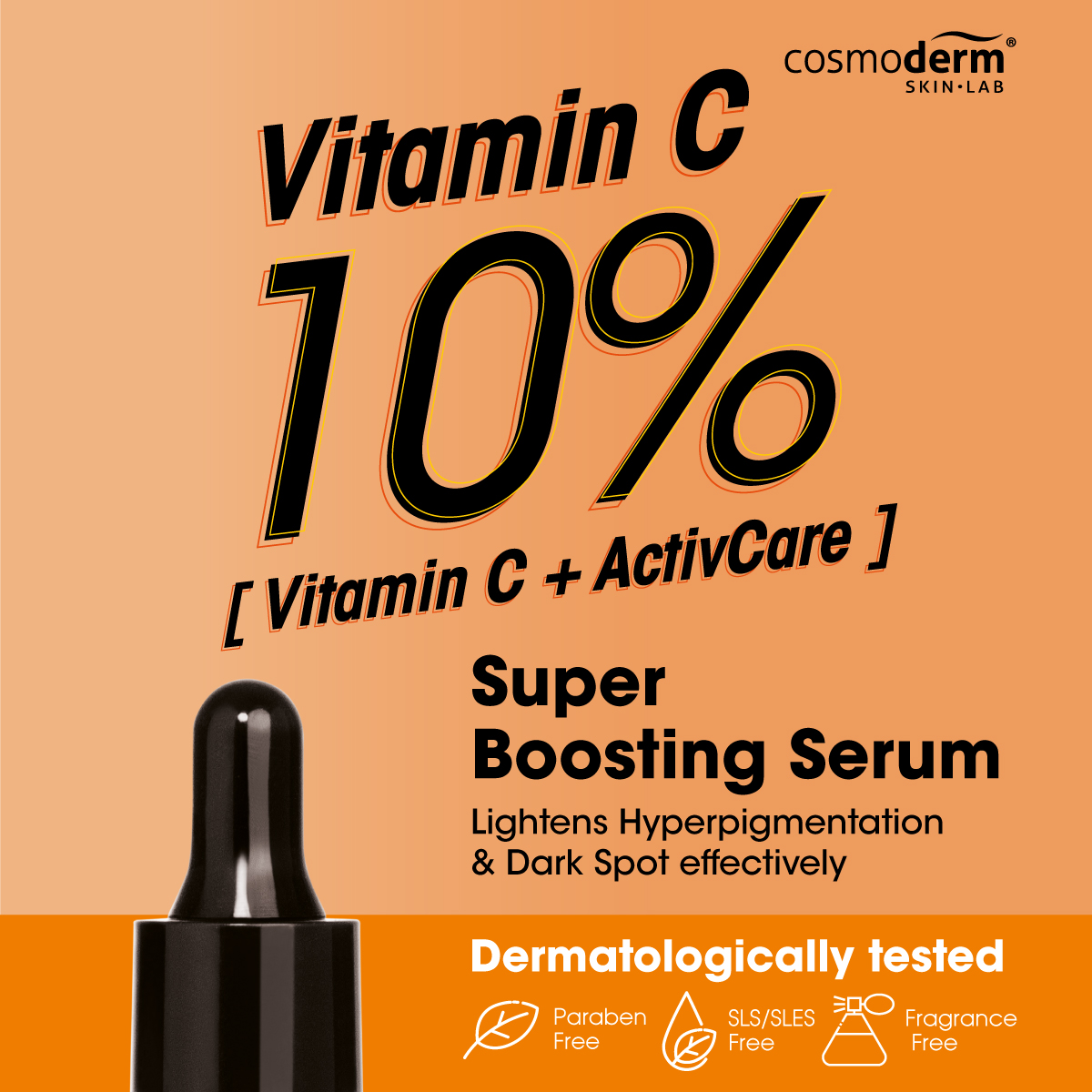 Cosmoderm Glow-C Super Boosting Serum 10% Vitamin C + ActivCare (15ml ...