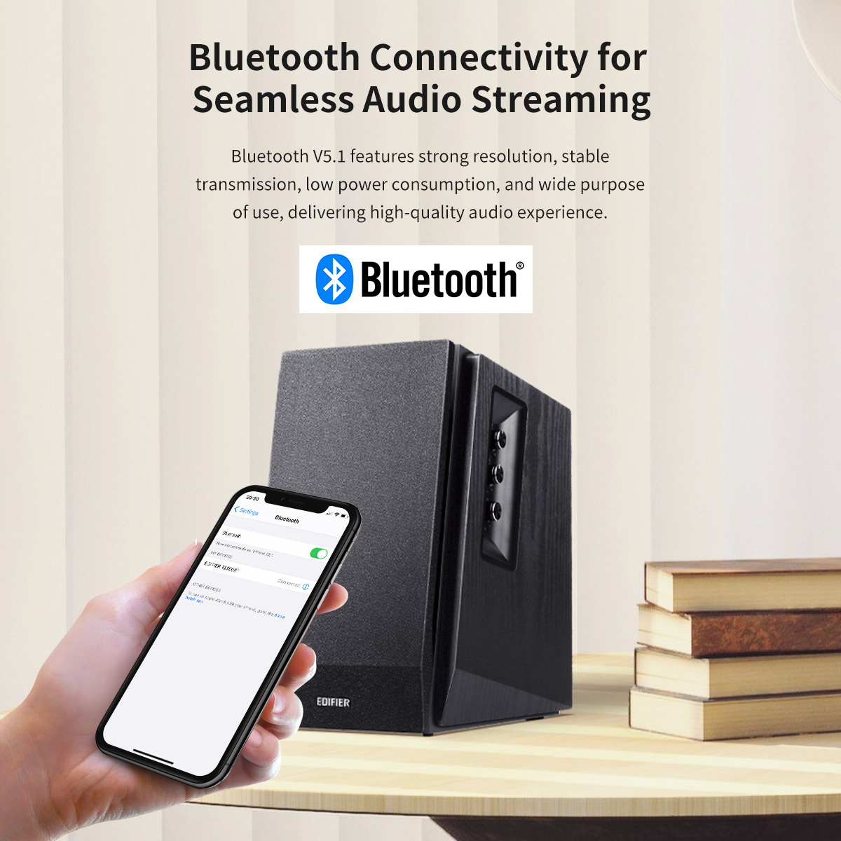 Edifier R1700BT Bluetooth Bookshelf Speaker | 66W High Power | Angled ...