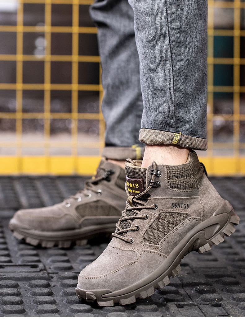 Men's Safety Boots shoes Kasut besi Oil Resistant Protector Military ...