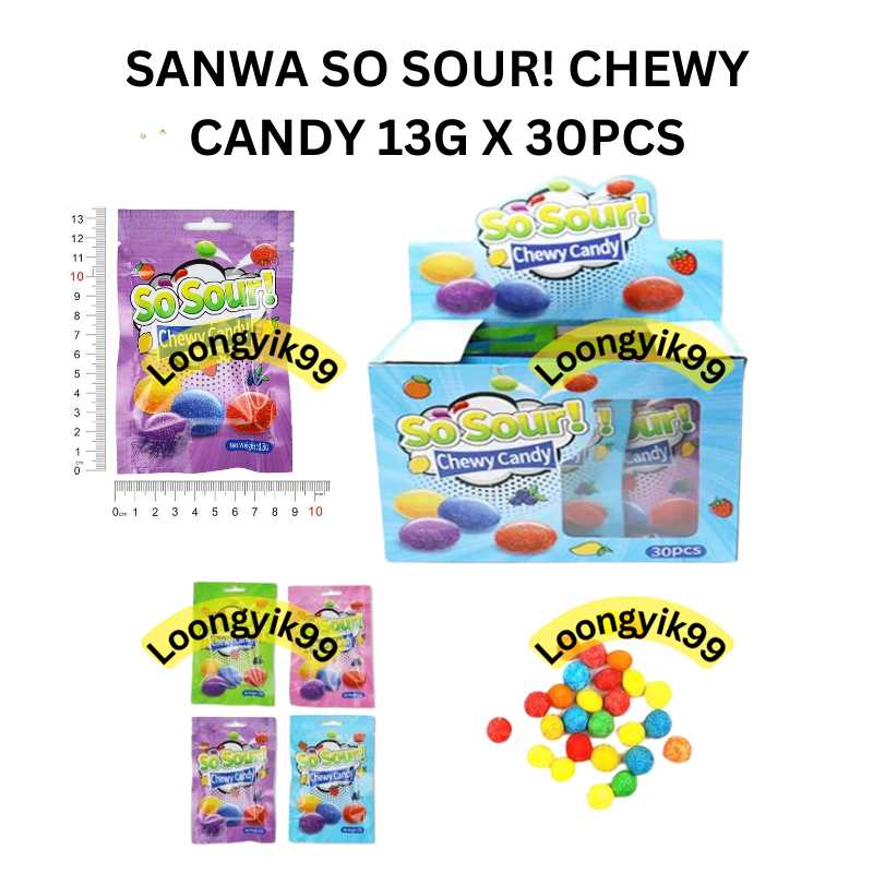 SANWA SO SOUR! CHEWY CANDY 13G X 30PCS HALAL | Shopee Malaysia