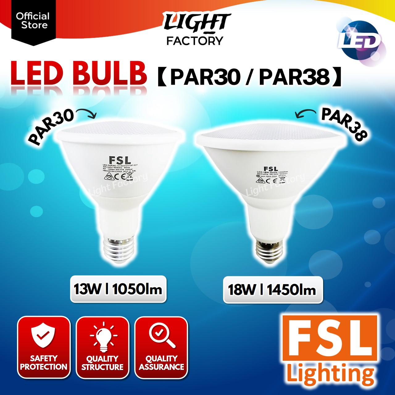 FSL PAR30 13W LED Bulb / PAR38 18W LED Bulb COB LED Spot Light Bulb PAR30 Bulb PAR38 Bulb ...