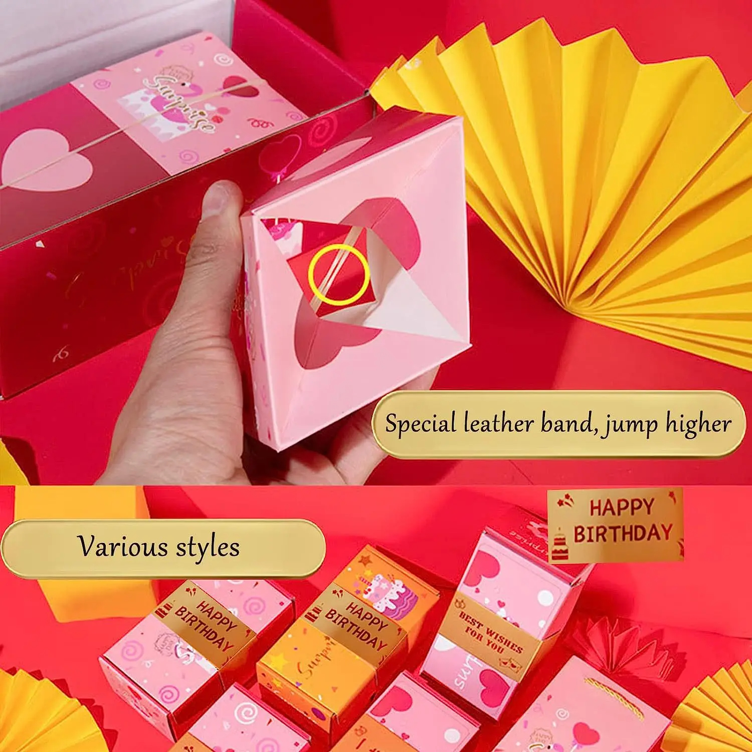 Red Packet Box Folding Bounce Gift Box Surprise Jumping Box Red ...