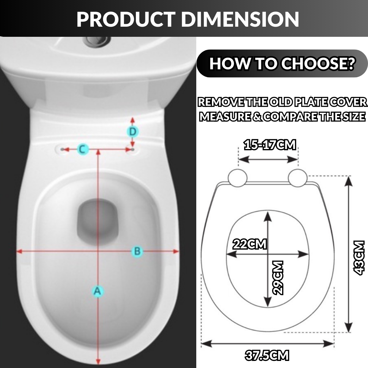 8 Color Toilet Bathroom Plastic Seat Cover Toilet Seat Cover With Screw ...