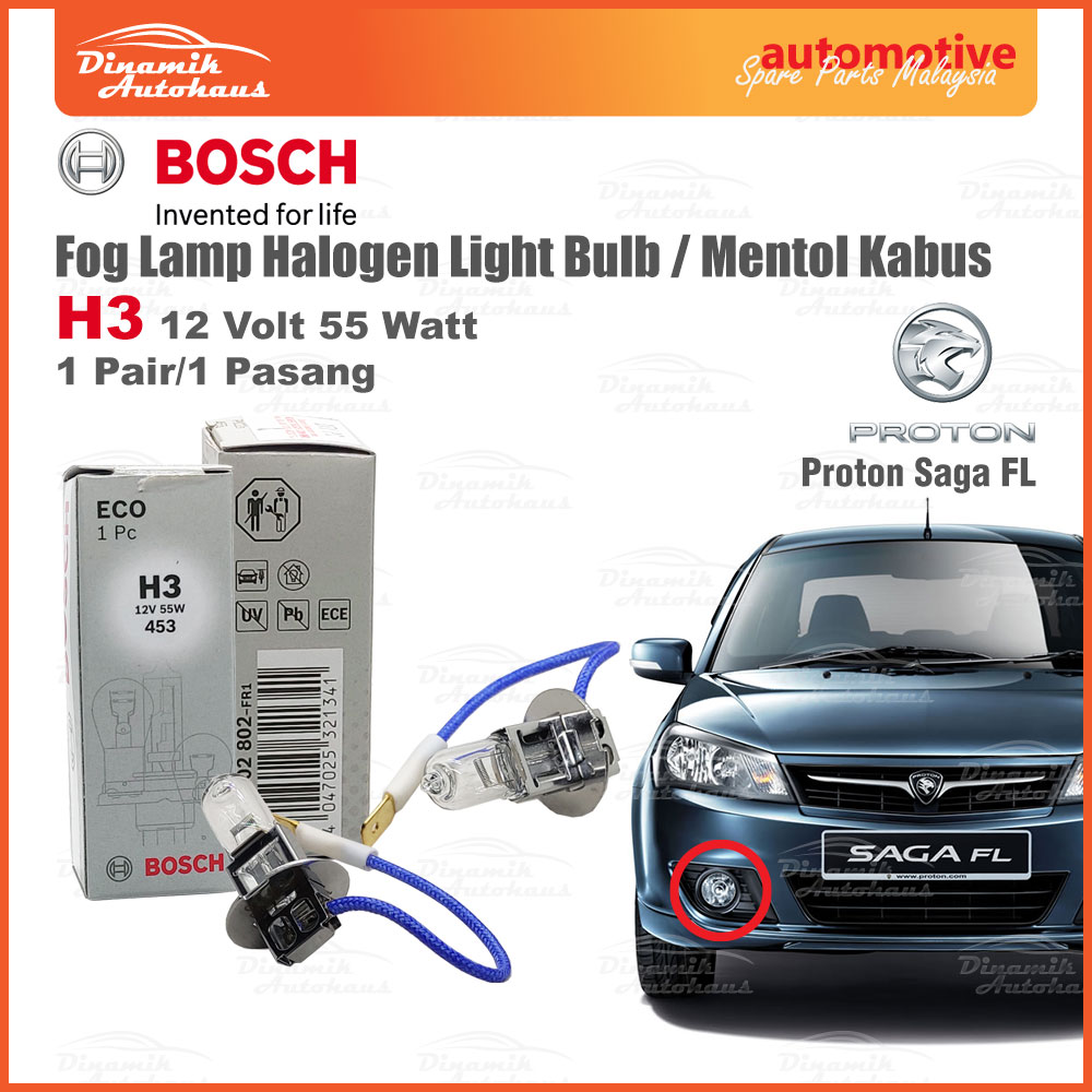 Proton Saga BLM FL FLX Fog Lamp Halogen Light Bulb Lampu Kabus Bosch H3 ...