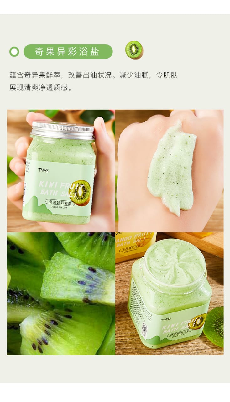 400G Fruity Body Scrub Natural Bath Salt Remove Dead Dry Skin Hydrating Exfoliating Scrub ...