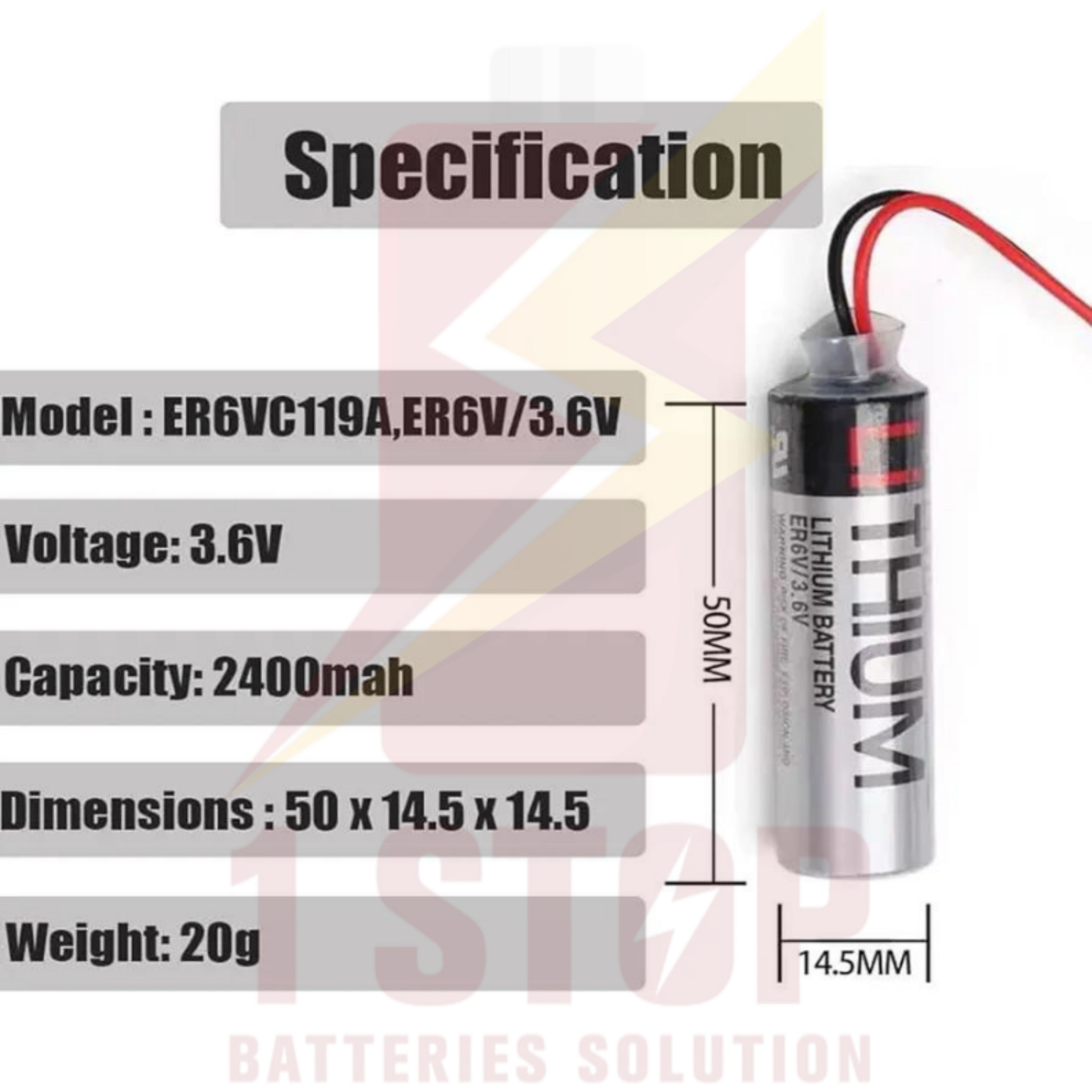 Original Toshiba ER6V 3.6V 2400mAh Lithium Batteries with Plug ...