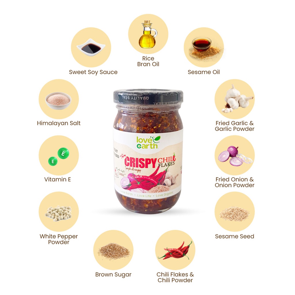LOVE EARTH Crispy Chili Flakes Chili Flake Cili Kering FITSAMBAL Sambal ...