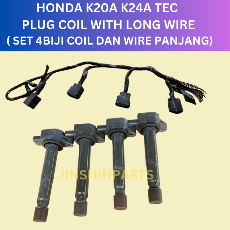 HONDA K20 K24 K20A K24A Coil Plug Ignition Coil (T.E.C)Set 4pcs with ...