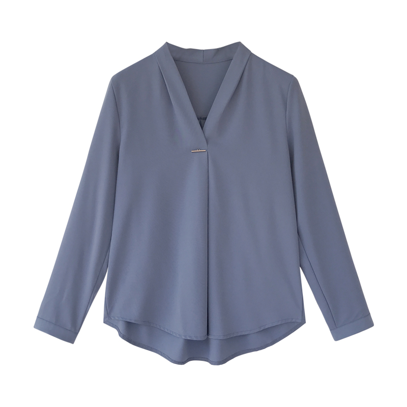 Baju Raya 4 Colors Women Chiffon Blouse | Office OL Wear | V-Neck Long ...