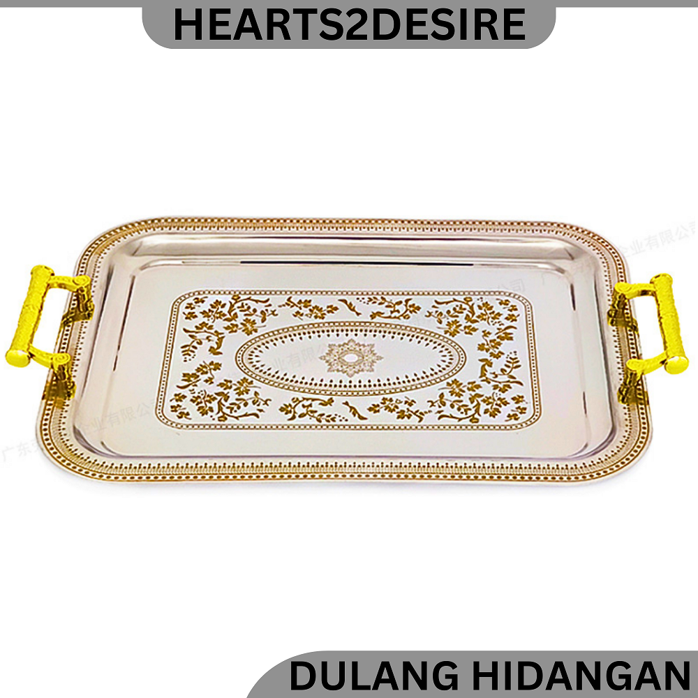 DULANG STAINLESS STEEL LARGE SERVING MULTIPURPOSE TRAY HIDANGAN MAKANAN ...