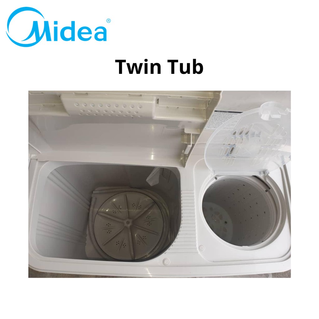 MIDEA Semi Auto Twin Tub Washing Machine 6.0kg MSW-6008P / 8.0kg MSW ...