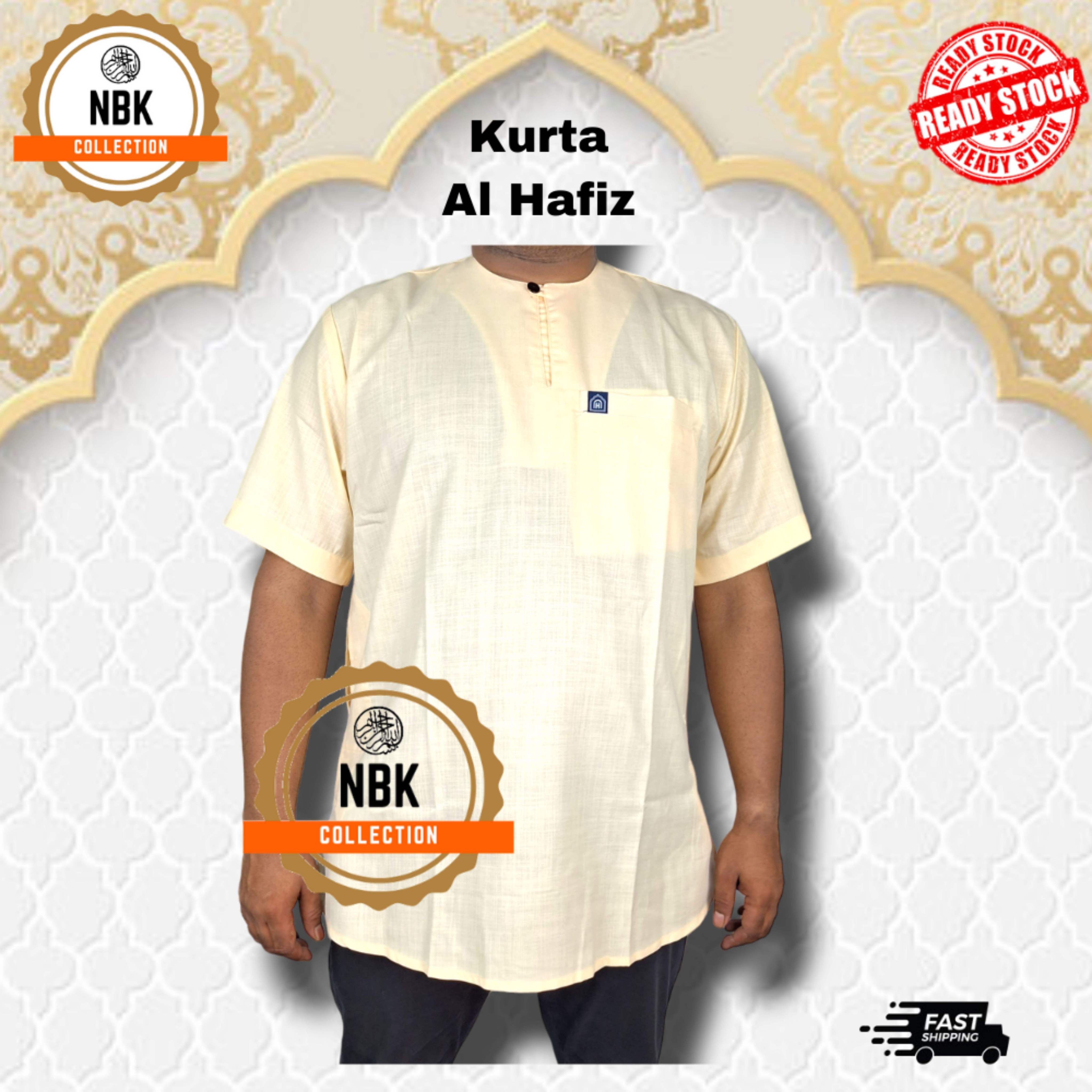 Kurta Al Hafiz Lengan Pendek Johor Kolar 1 button Kain Cotton | Shopee ...