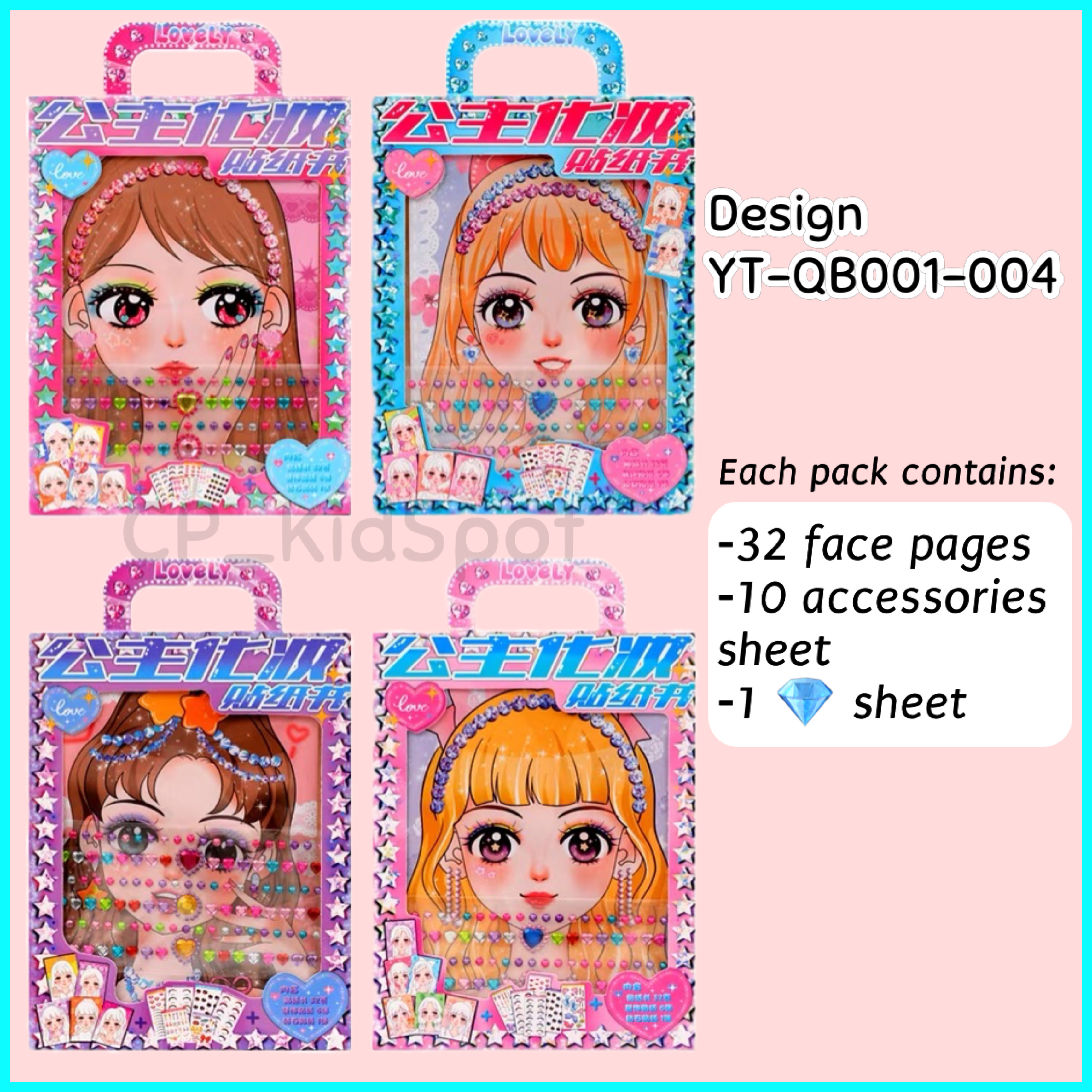Makeup Sticker Book Princess Fun DIY Diamond Sticker Make A Face ...