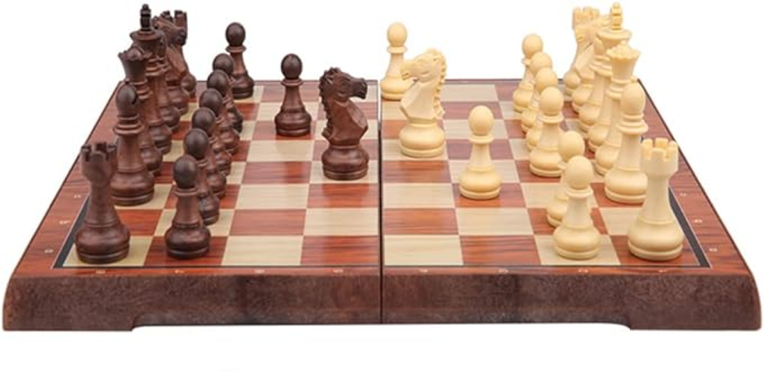 UB Premium Folding Magnetic Chess Set Wood Grain Color Travel Extra ...