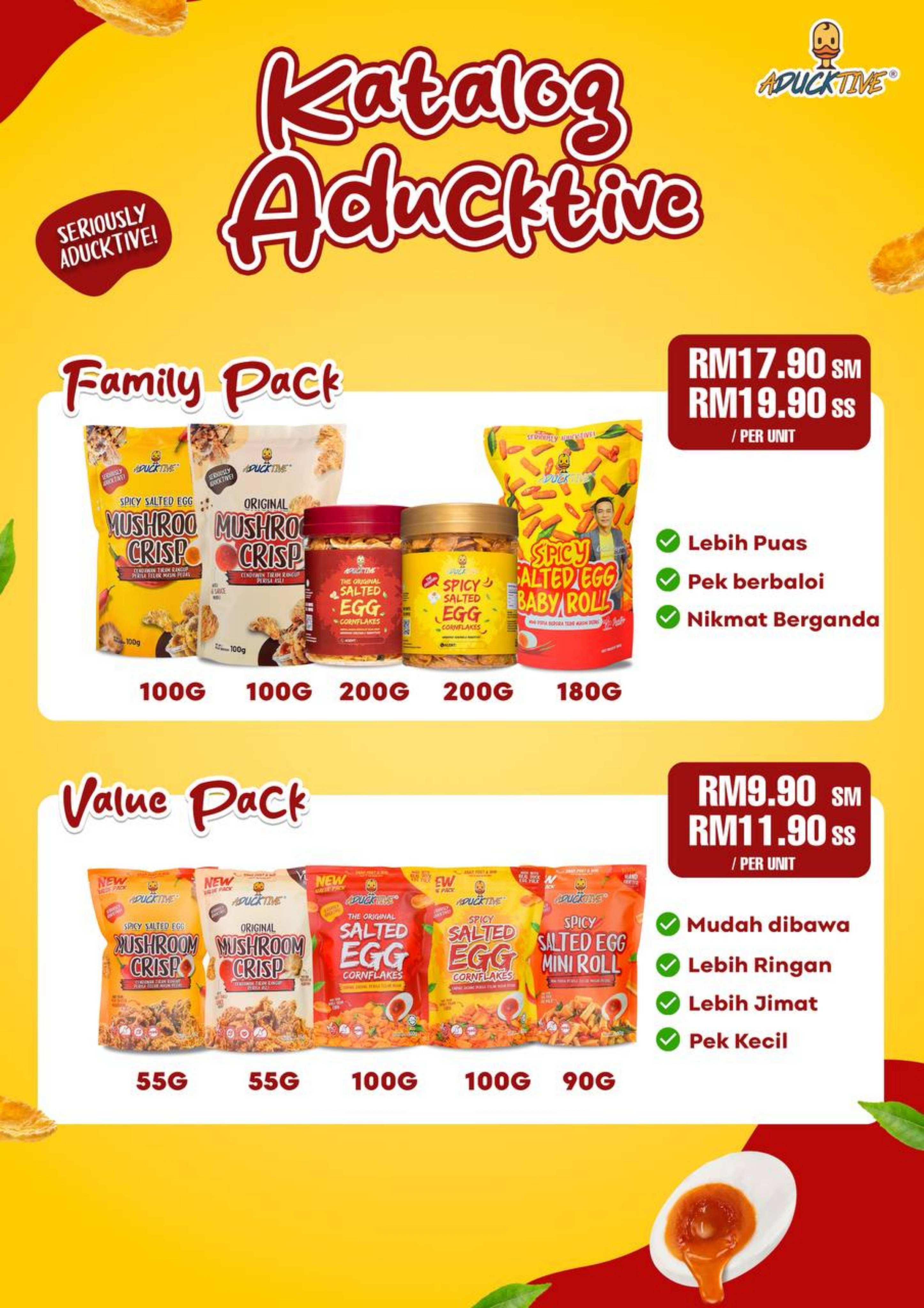 ADUCKTIVE Set Raya TIFFIN / Salted Egg Cornflakes Original dan Spicy ...