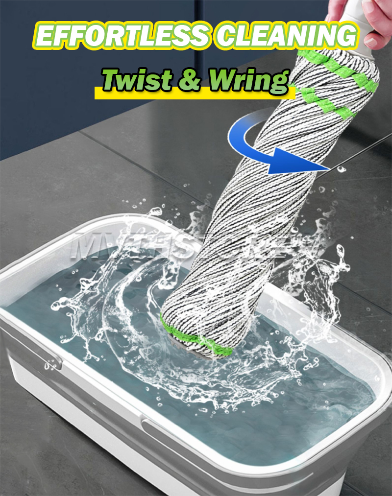 Twist Mop With Wringer Microfiber Strip For Floor Cleaning Wringing Mop ...