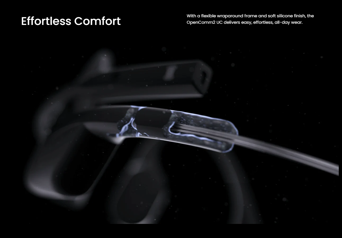 Shokz OpenComm 2 UC Open Ear Bone Conduction Bluetooth Headset with ...