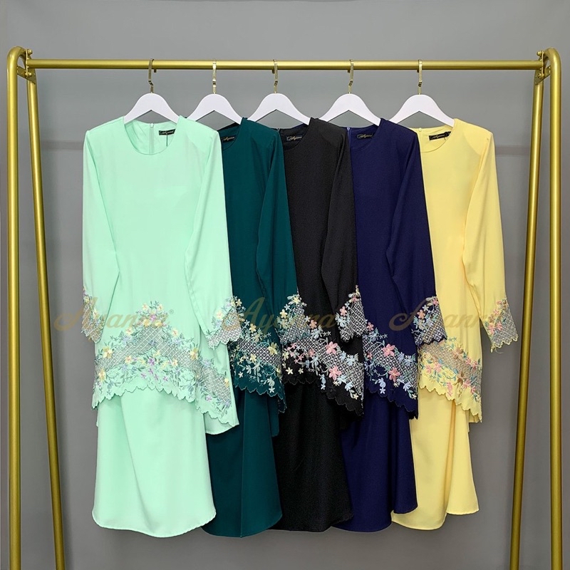 🔥(SIZE 34-60) TEMA RAYA SEDONDON MINT GREEN | KURUNG MODEN RIAU LACE ...