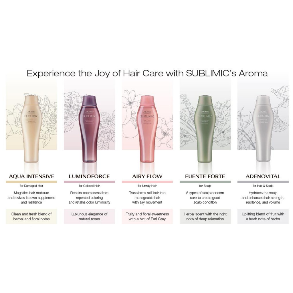 Lowest Price for BIG PACK! NEW Shiseido Sublimic Aqua Intensive / Airy Flow / Fuente Forte ...