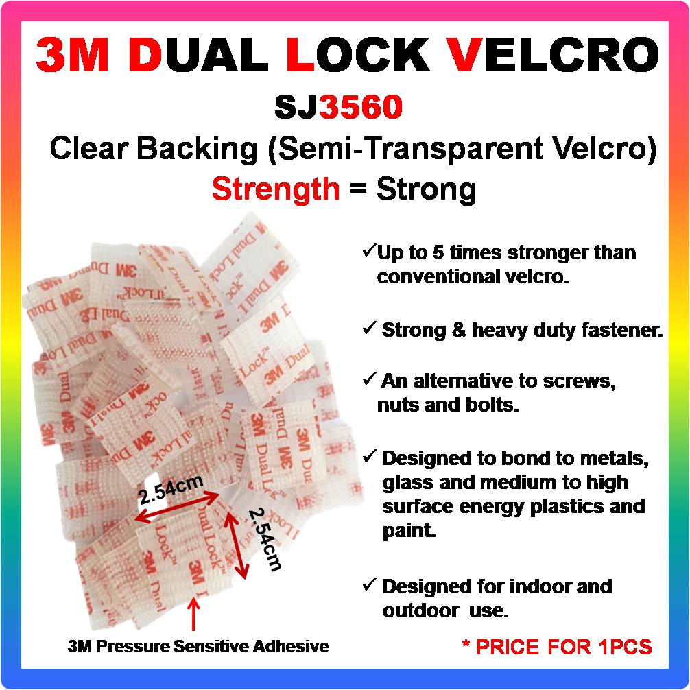 (Pre-Cut) 3M SJ3550 SJ3551 SJ3560 Dual Lock Heavy Duty Velcro Tape Adhesive Fastener | Shopee ...