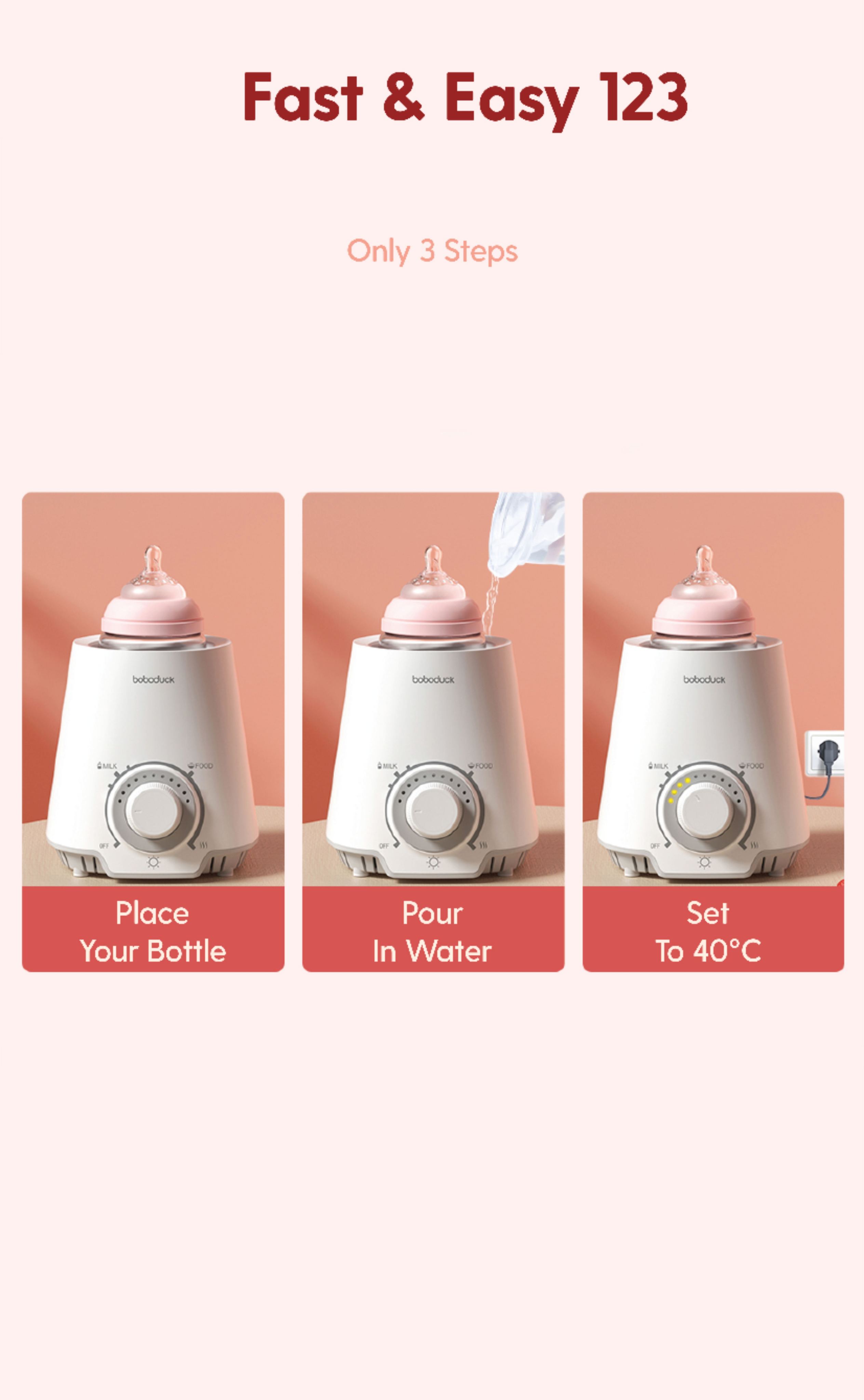 [READY STOCK] Boboduck 4in1 Multifunction Smart Baby Milk Bottle Warmer ...