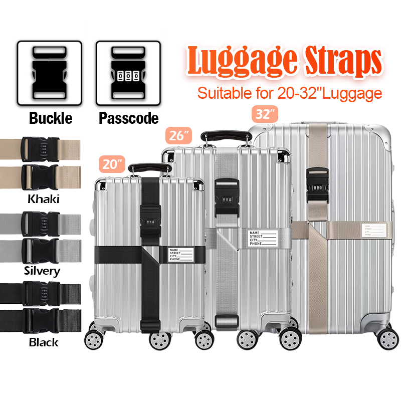 Luggage Strap Adjustable Packing Belt Multipurpose Luggage Cross Strap ...