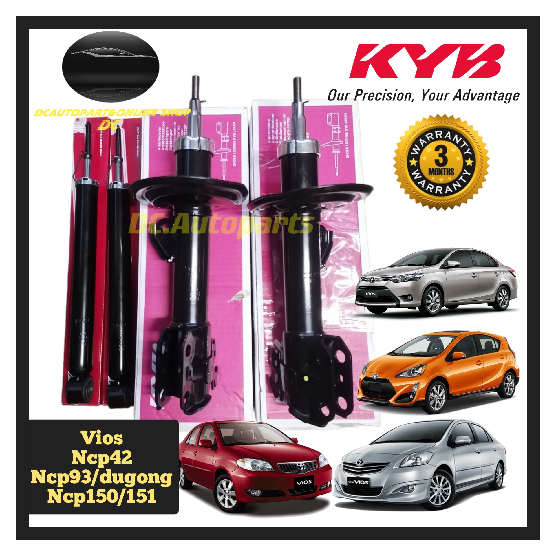 ORIGINAL KAYABA KYB TOYOTA VIOS NCP93 NCP91 YARIS PRIUS C NCP42 NCP150 NSP151 FRONT / REAR SHOCK ...